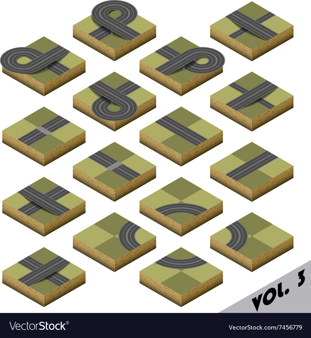 Road map kit isometric Royalty Free Vector Image