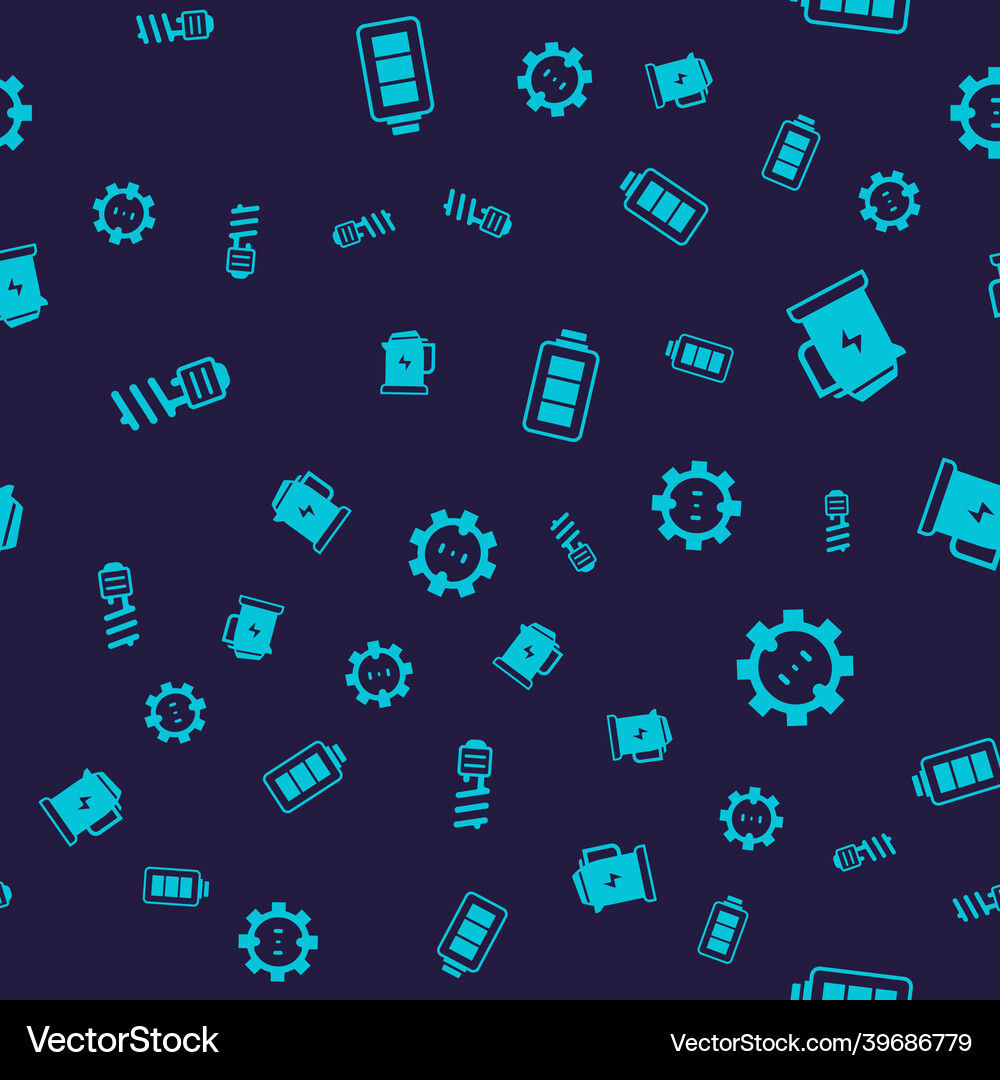 Set led light bulb electric kettle battery Vector Image