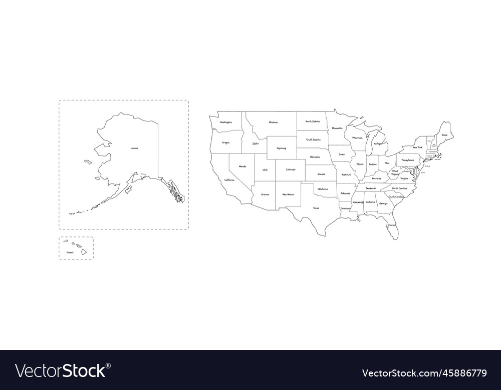United states of america political map Royalty Free Vector