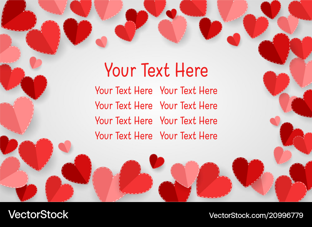 Valentine day background with red hearts Vector Image