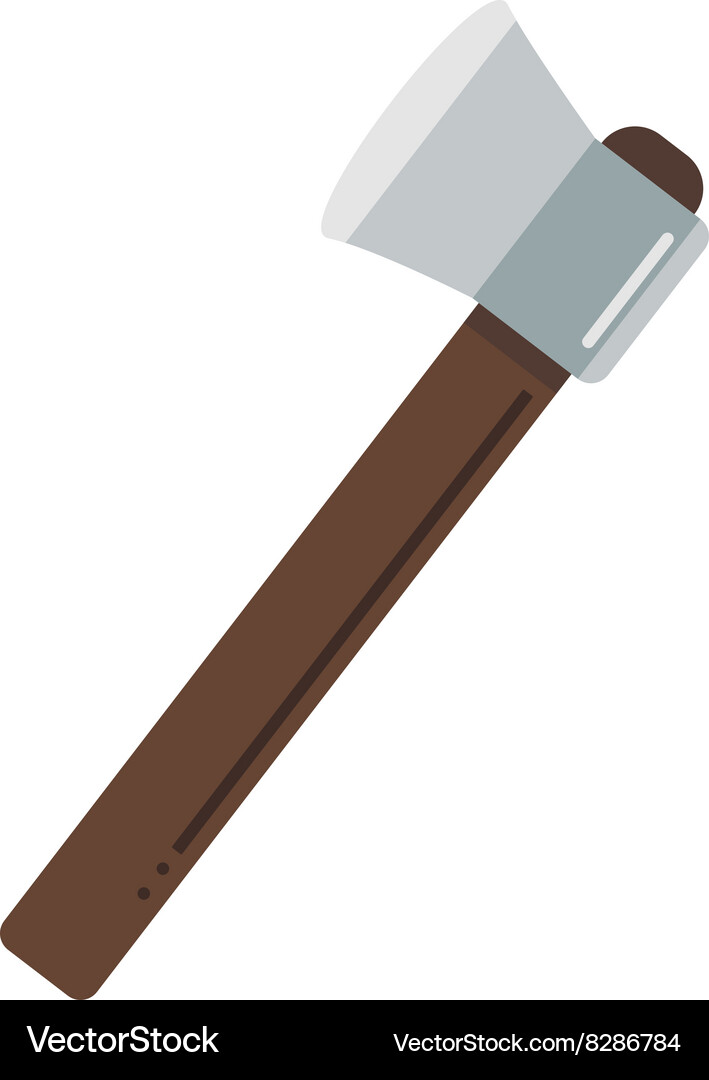 Axe steel isolated and sharp axe cartoon weapon Vector Image