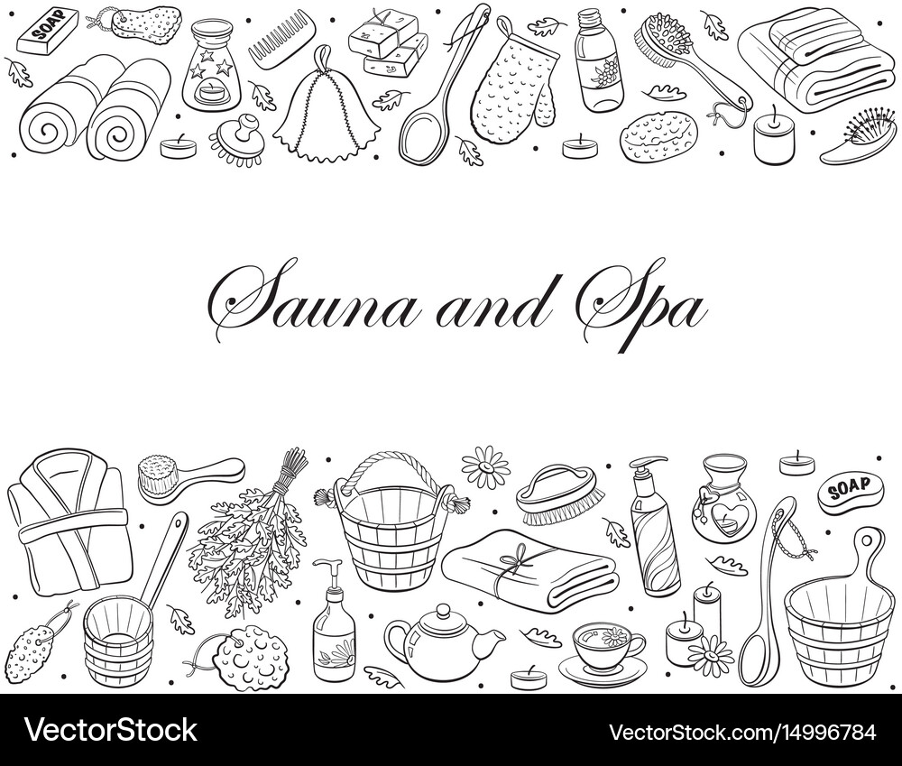 Spa Hand Drawn Collection Royalty Free Vector Image