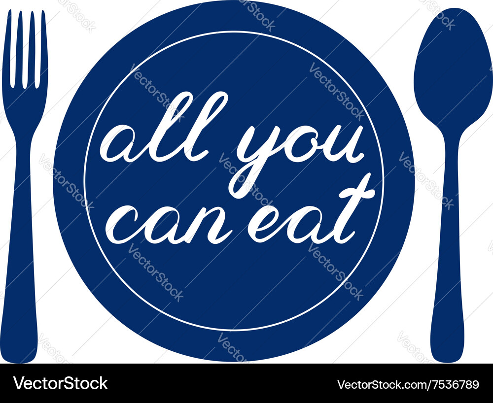 All you can eat handwritten Royalty Free Vector Image