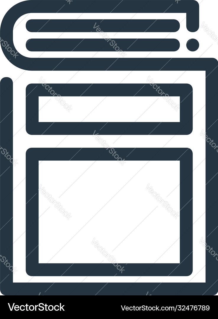Book icon isolated on white background outline Vector Image