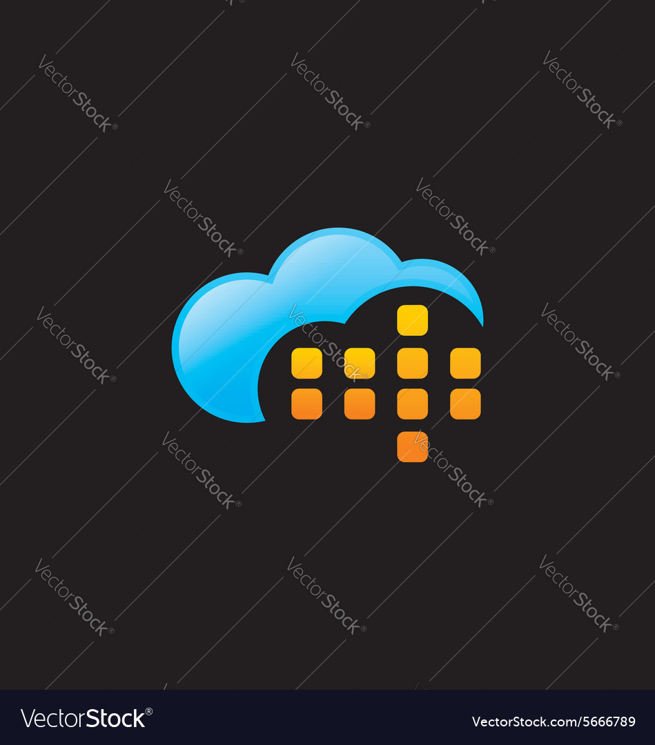 Cloud data technology logo Royalty Free Vector Image