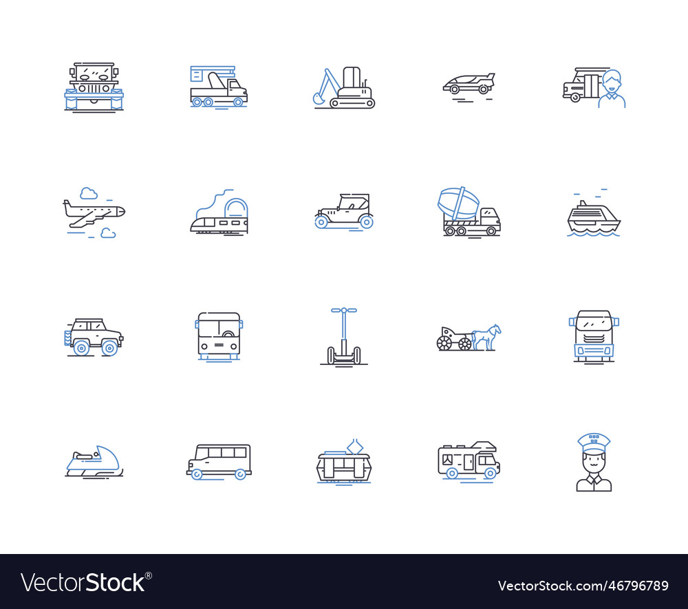 Educational toys line icons collection learning Vector Image Educational toys line icons collection learning Vector Image