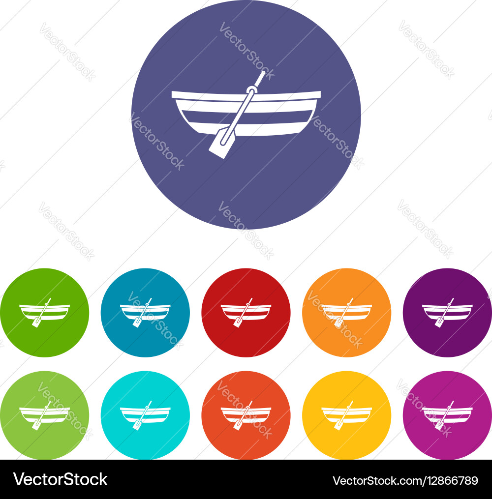 Fishing boat set icons Royalty Free Vector Image