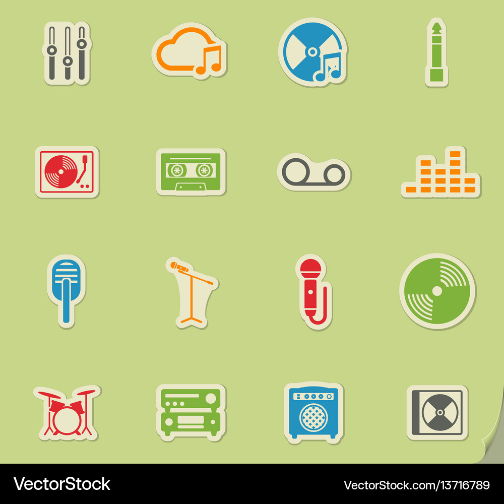Music simply icons Royalty Free Vector Image - VectorStock
