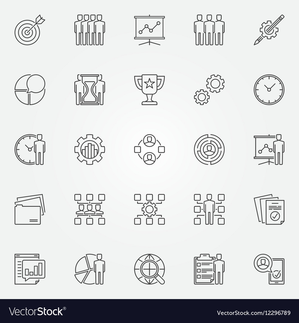 Project management icons set Royalty Free Vector Image Project management icons set Royalty Free Vector Image