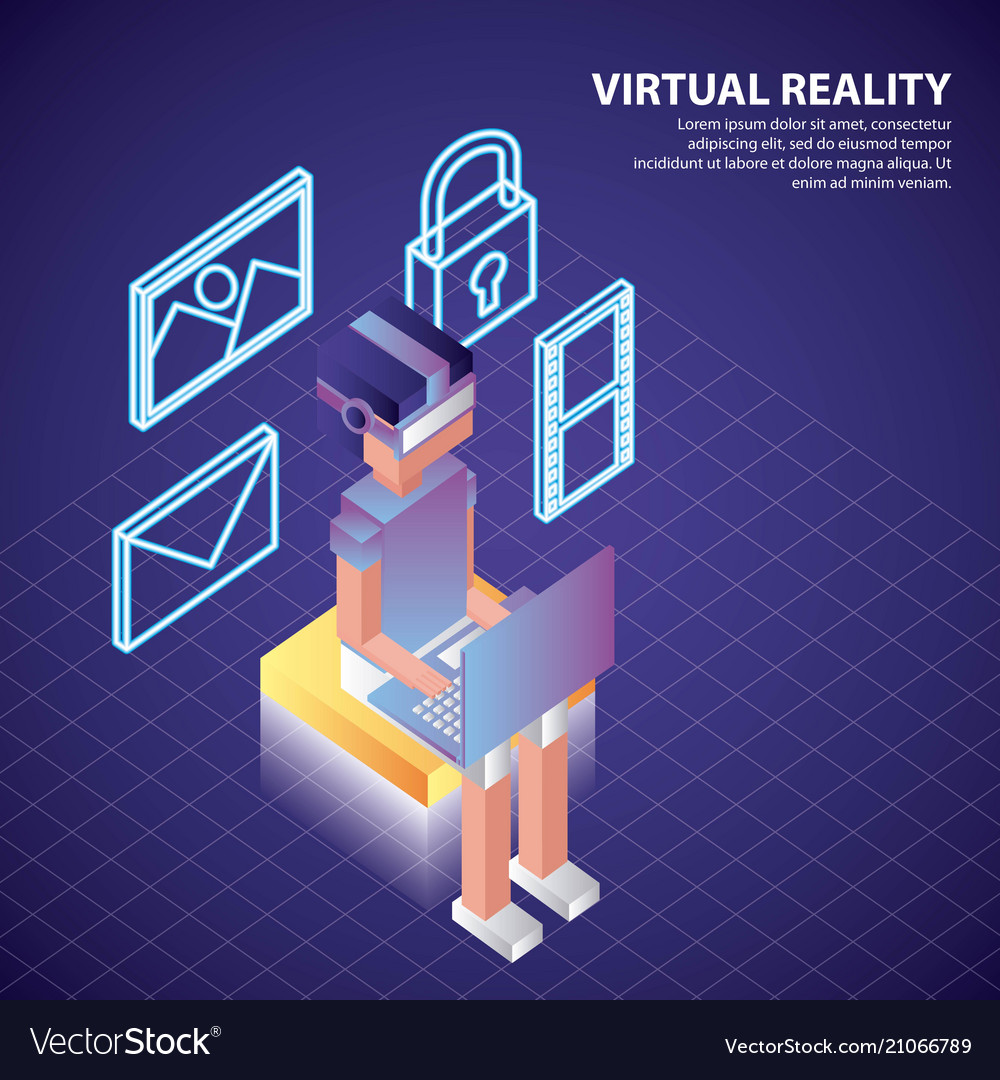 Virtual reality isometric Royalty Free Vector Image Virtual reality isometric Royalty Free Vector Image
