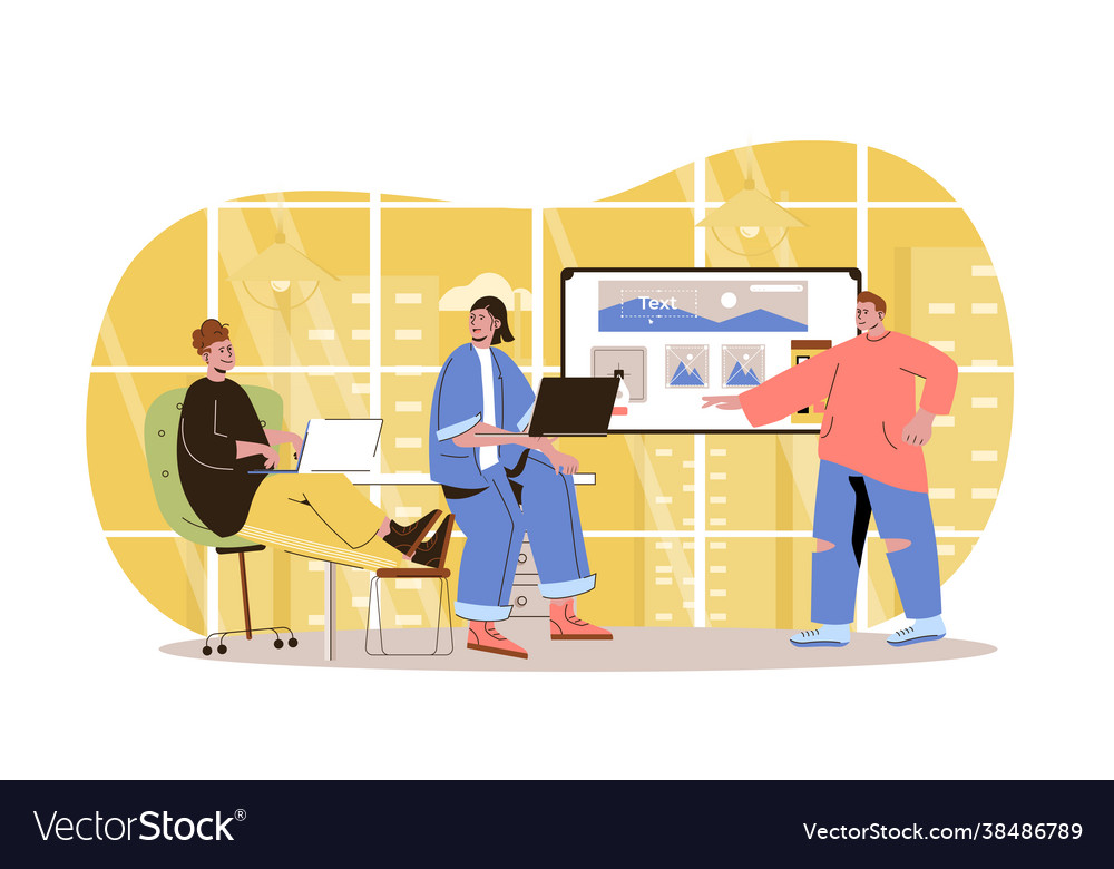 Web development character concept developers team Vector Image