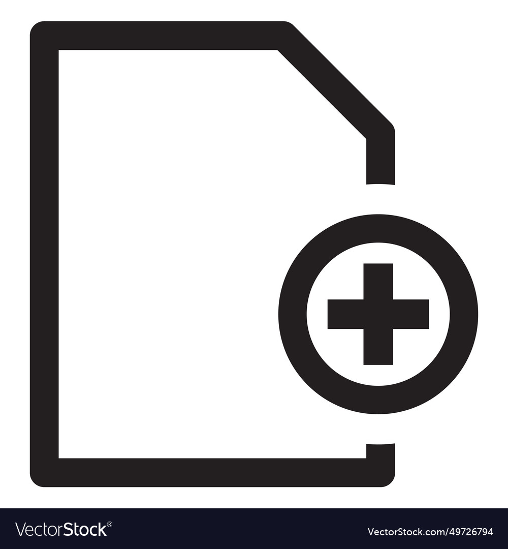 Add document icon isolated on white Royalty Free Vector