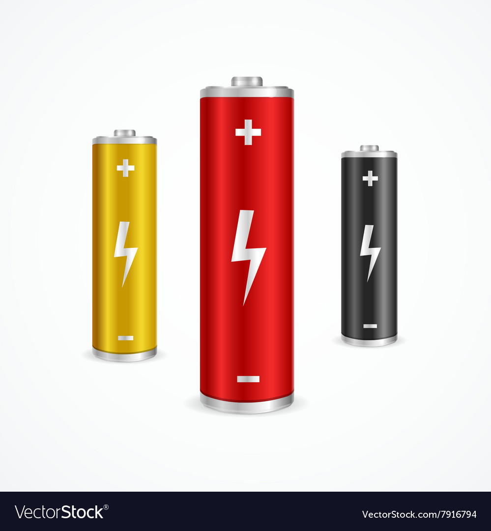 Battery set Royalty Free Vector Image - VectorStock