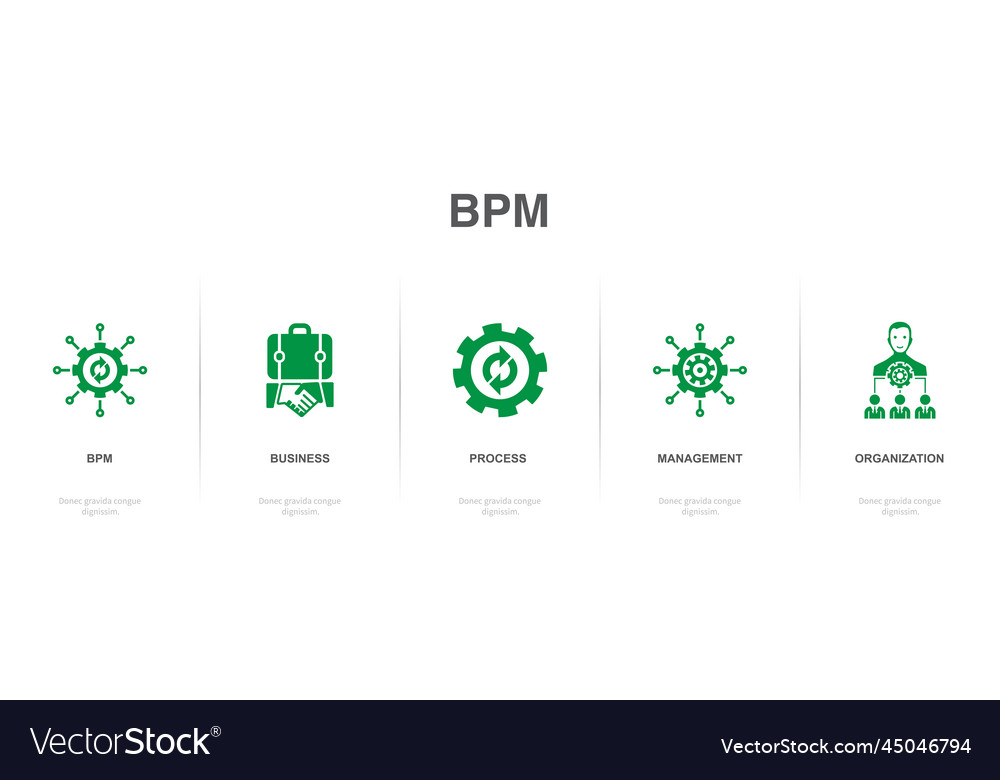 Bpm business process management organization Vector Image Bpm business process management organization Vector Image