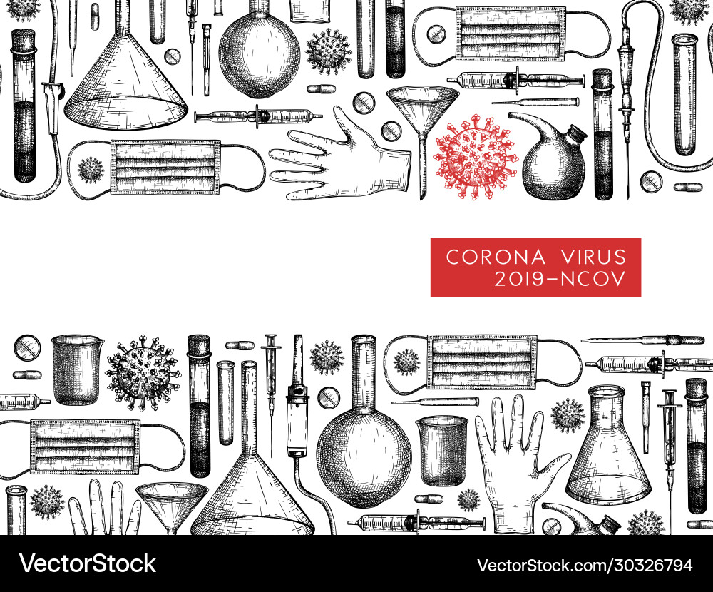 Coronavirus research and prevention methods Vector Image