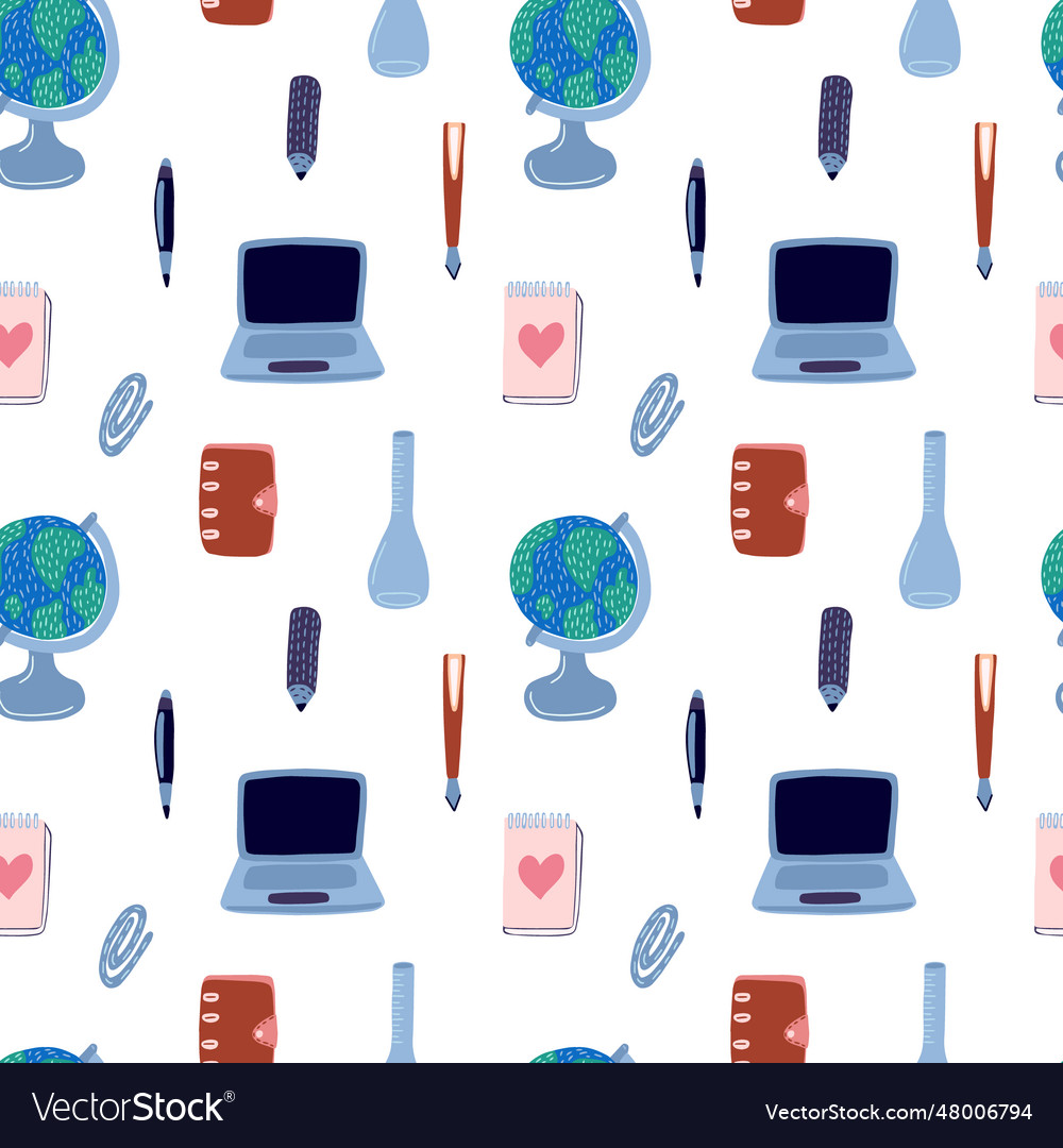 School elements pattern Royalty Free Vector Image
