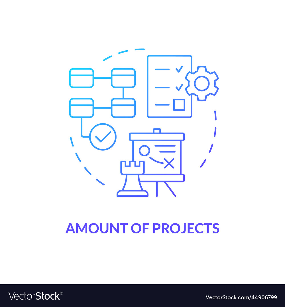 Amount of projects blue gradient concept icon Vector Image