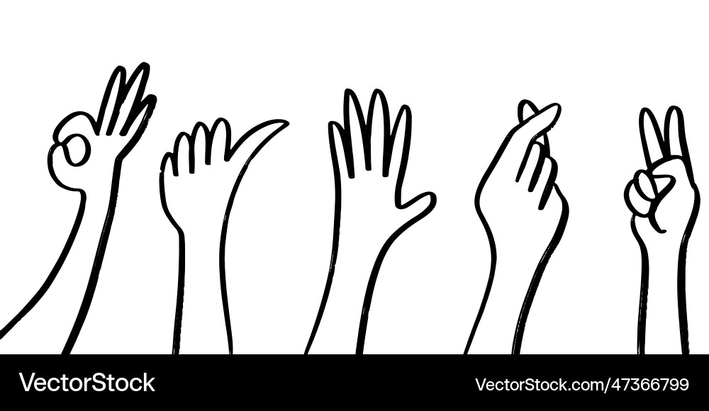 Applause hand draw doodle clapping ovation Vector Image