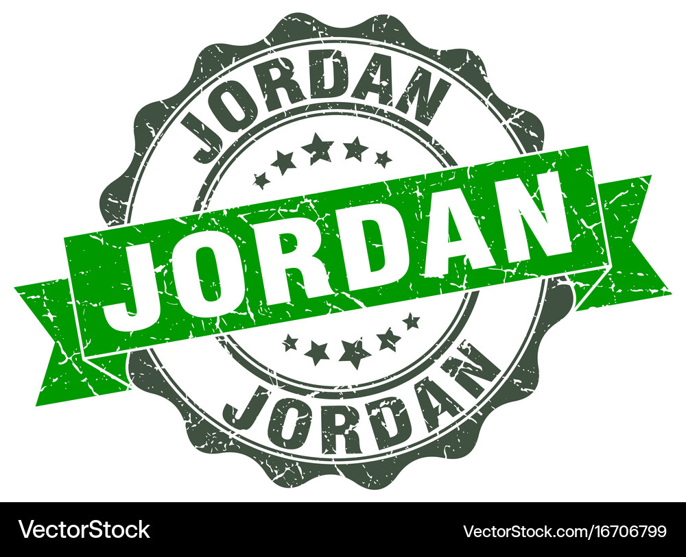 Jordan round ribbon seal Royalty Free Vector Image