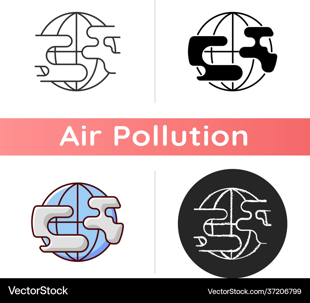 Polluted planet icon Royalty Free Vector Image