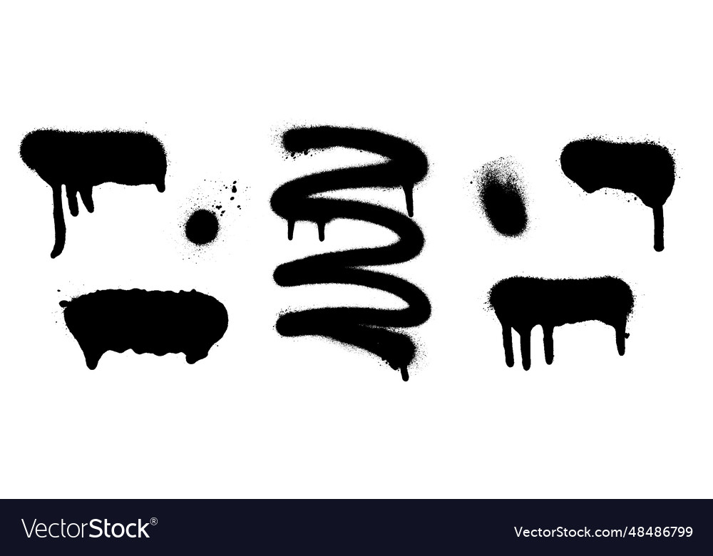 Set of graffiti spray banner paint Royalty Free Vector Image