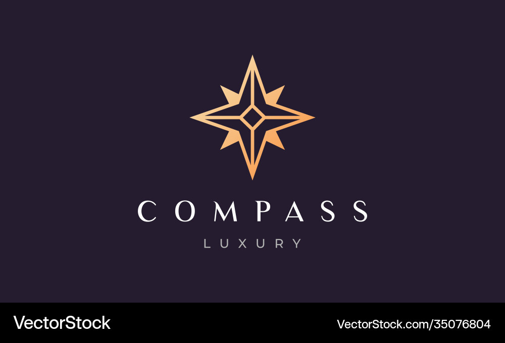 Simple compass logo concept in a modern Royalty Free Vector