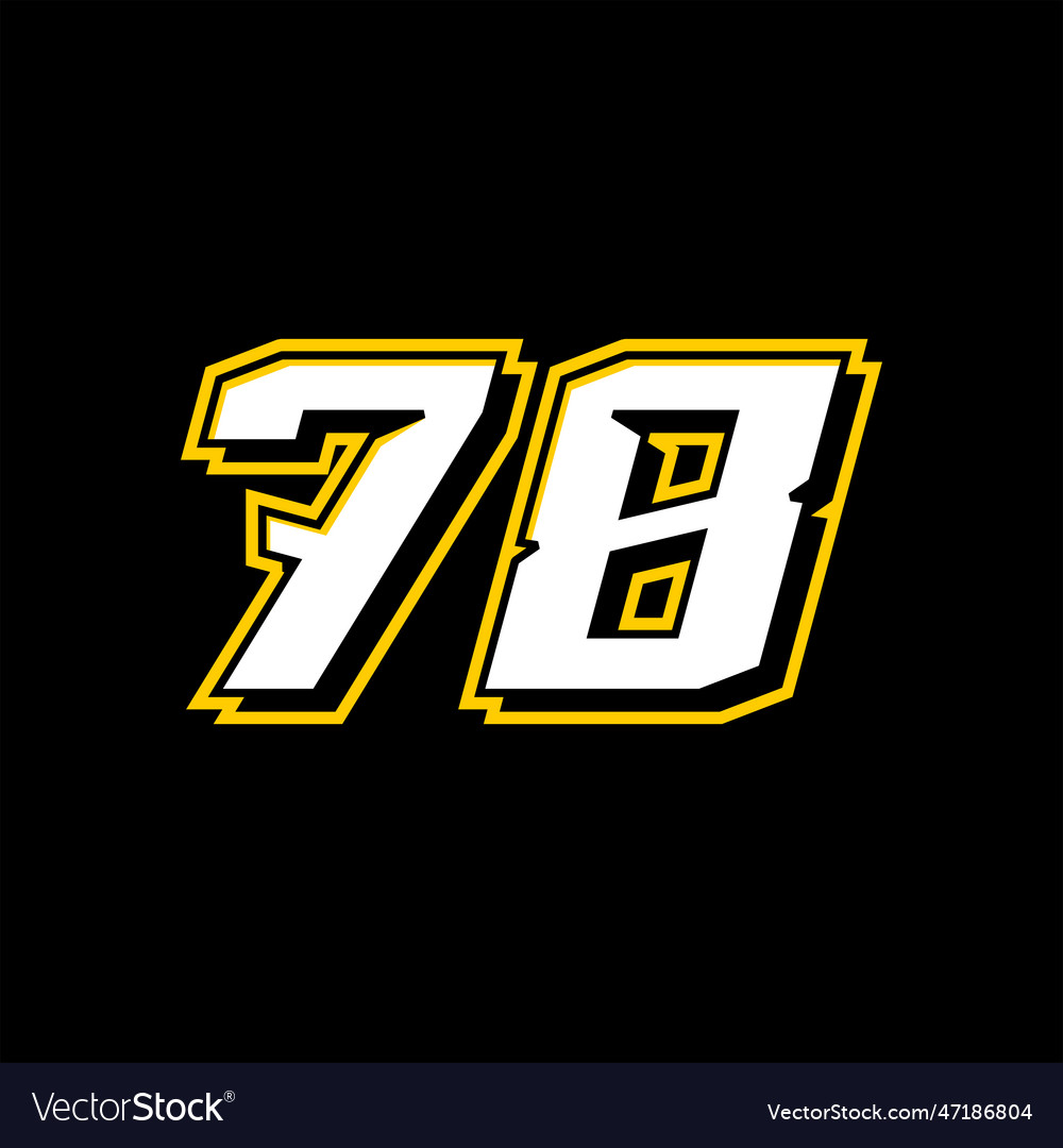 Sport racing number template 78 Royalty Free Vector Image Sport racing number template 78 Royalty Free Vector Image