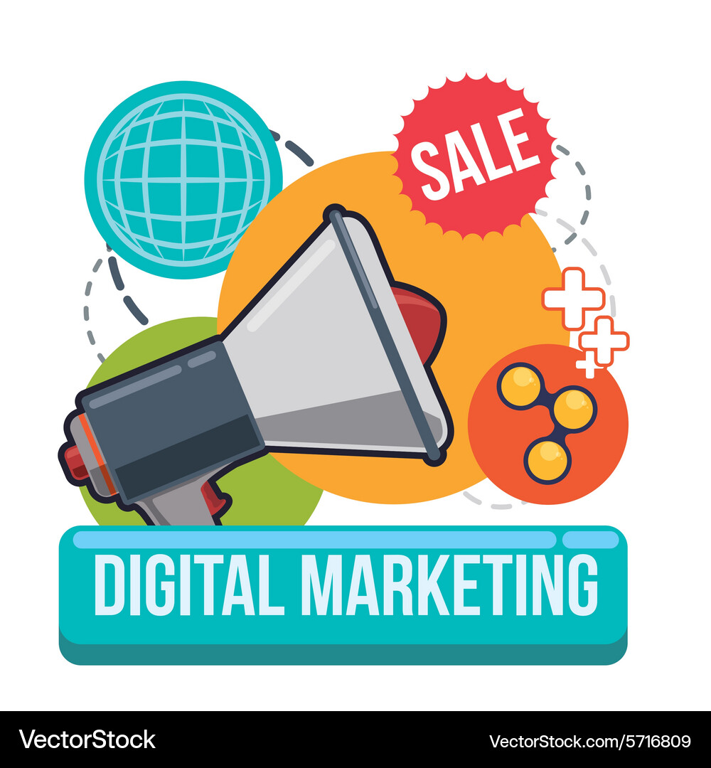 Digital marketing design Royalty Free Vector Image