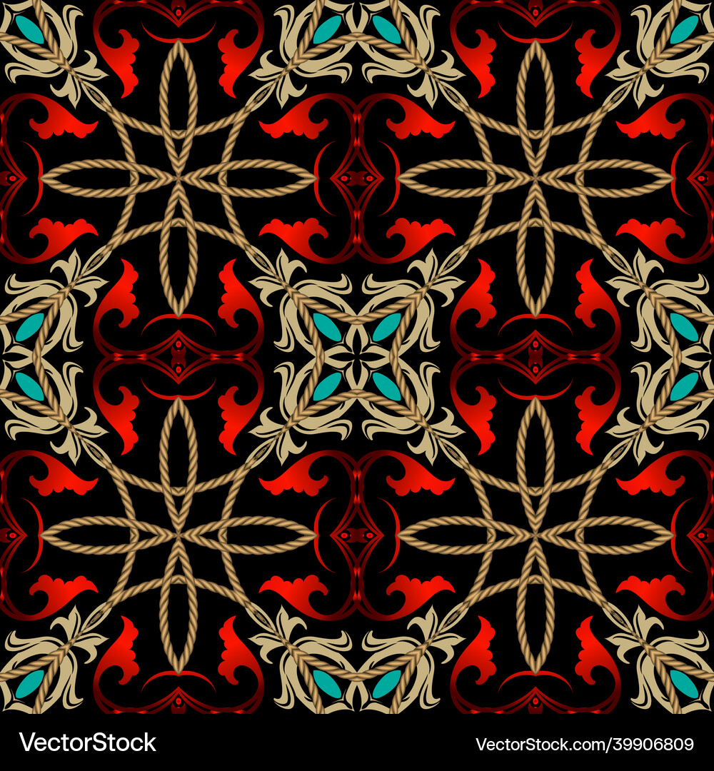 Floral vintage seamless pattern ornamental Vector Image