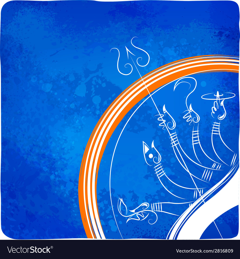 Goddess durga killing mahishasura Royalty Free Vector Image