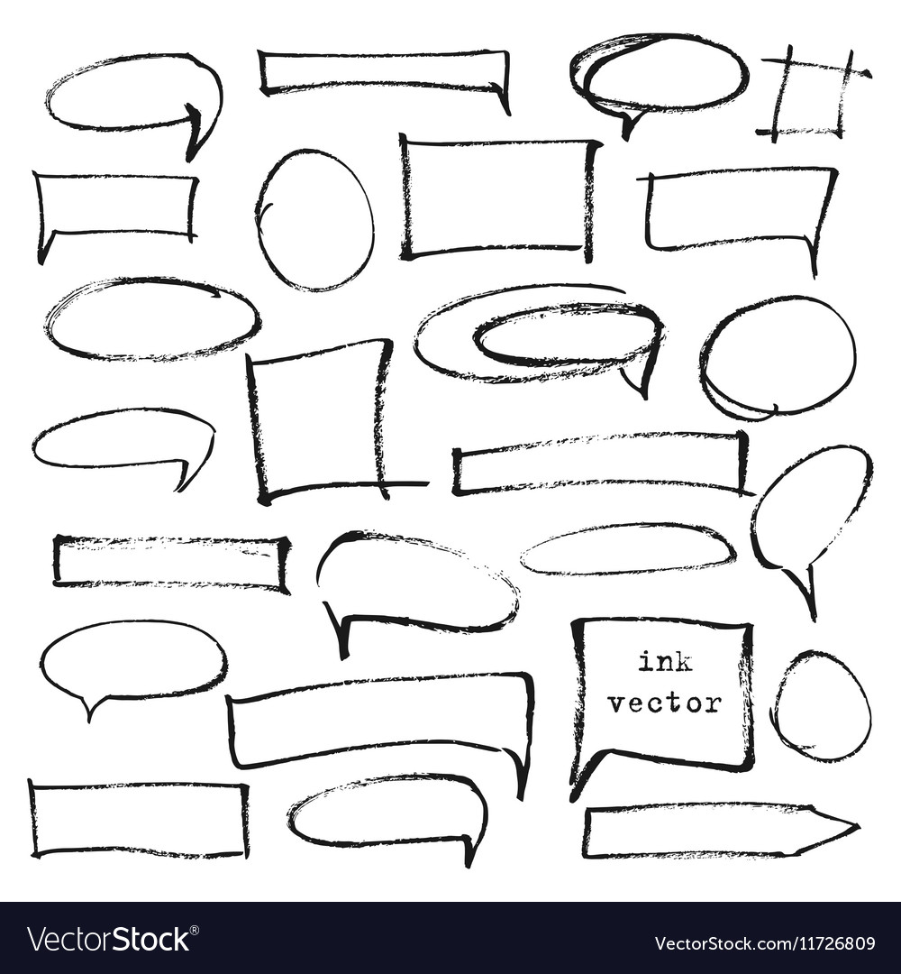 Ink frames set Royalty Free Vector Image - VectorStock