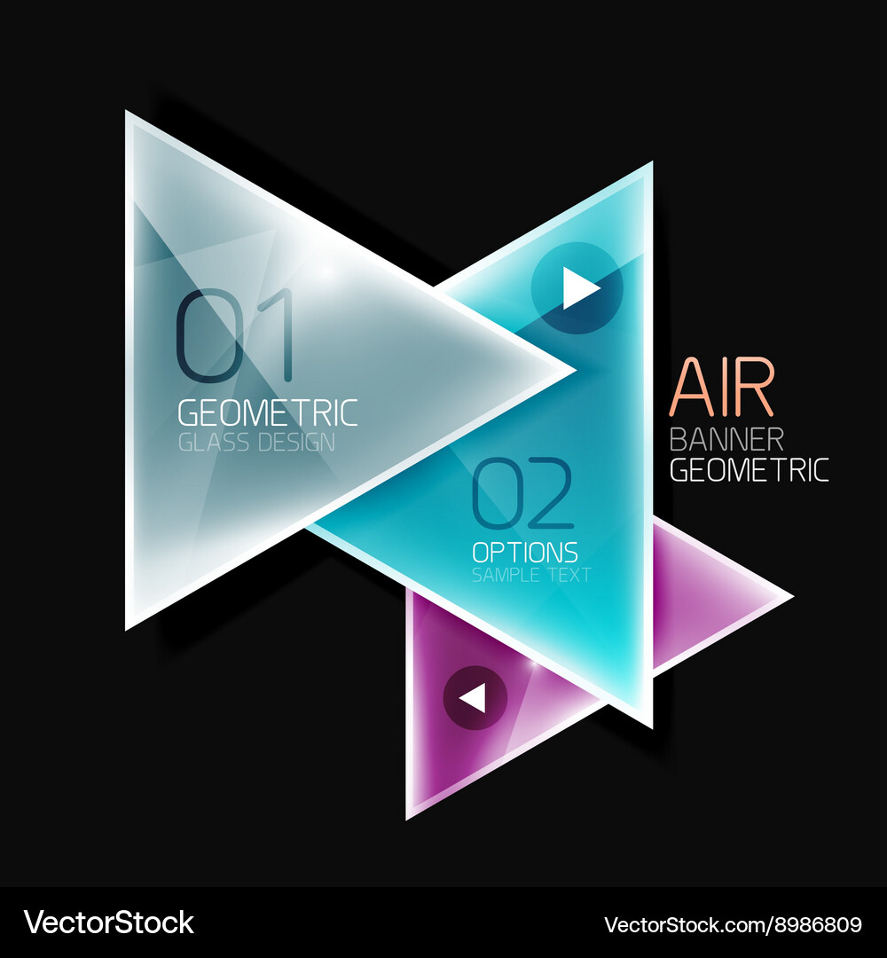 Shiny glass triangle web box Royalty Free Vector Image