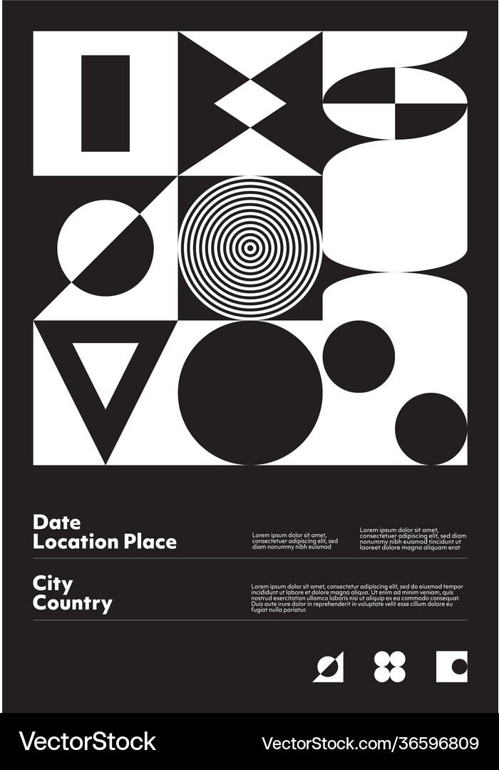 Swiss design style poster template Royalty Free Vector Image