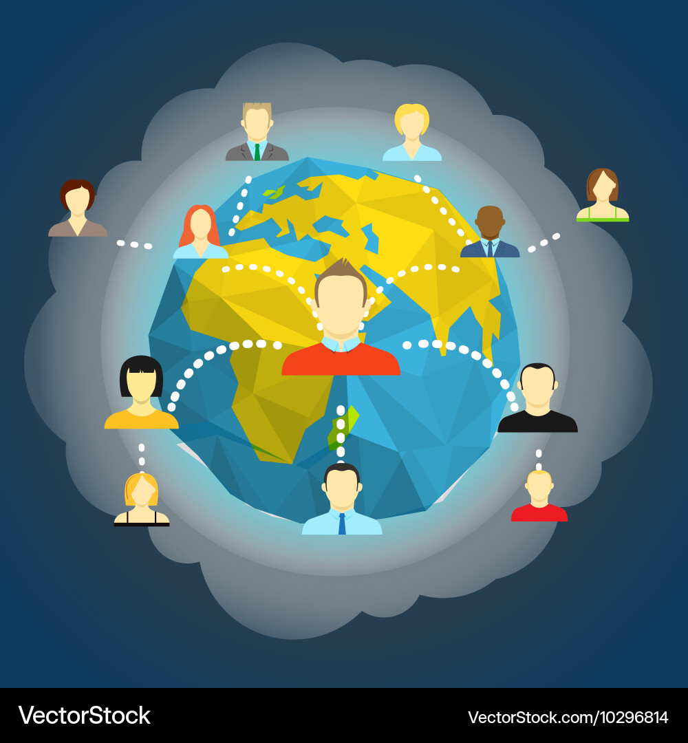 Abstract scheme of social network Royalty Free Vector Image