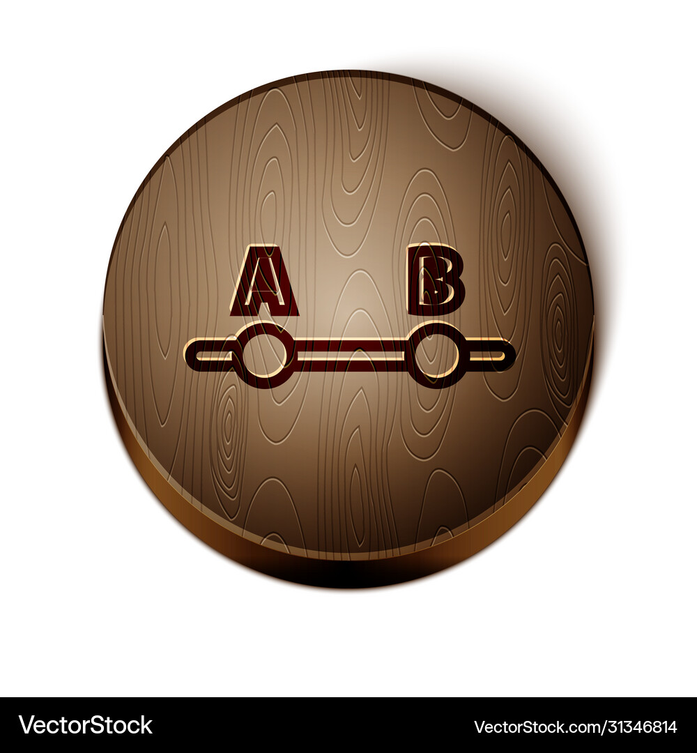 Brown line test or exam sheet icon isolated Vector Image