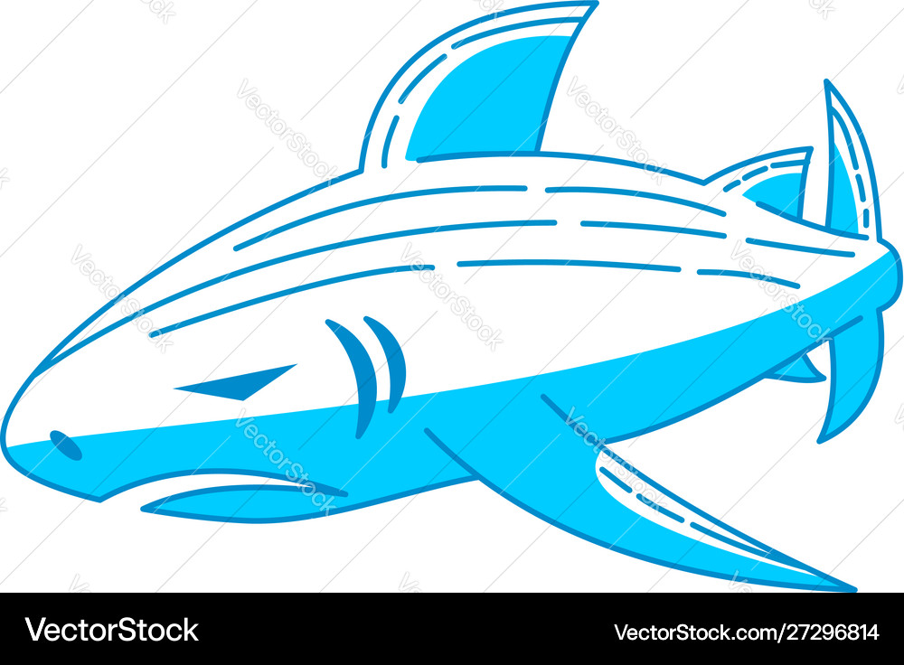 Shark logo design outline isolated template Vector Image