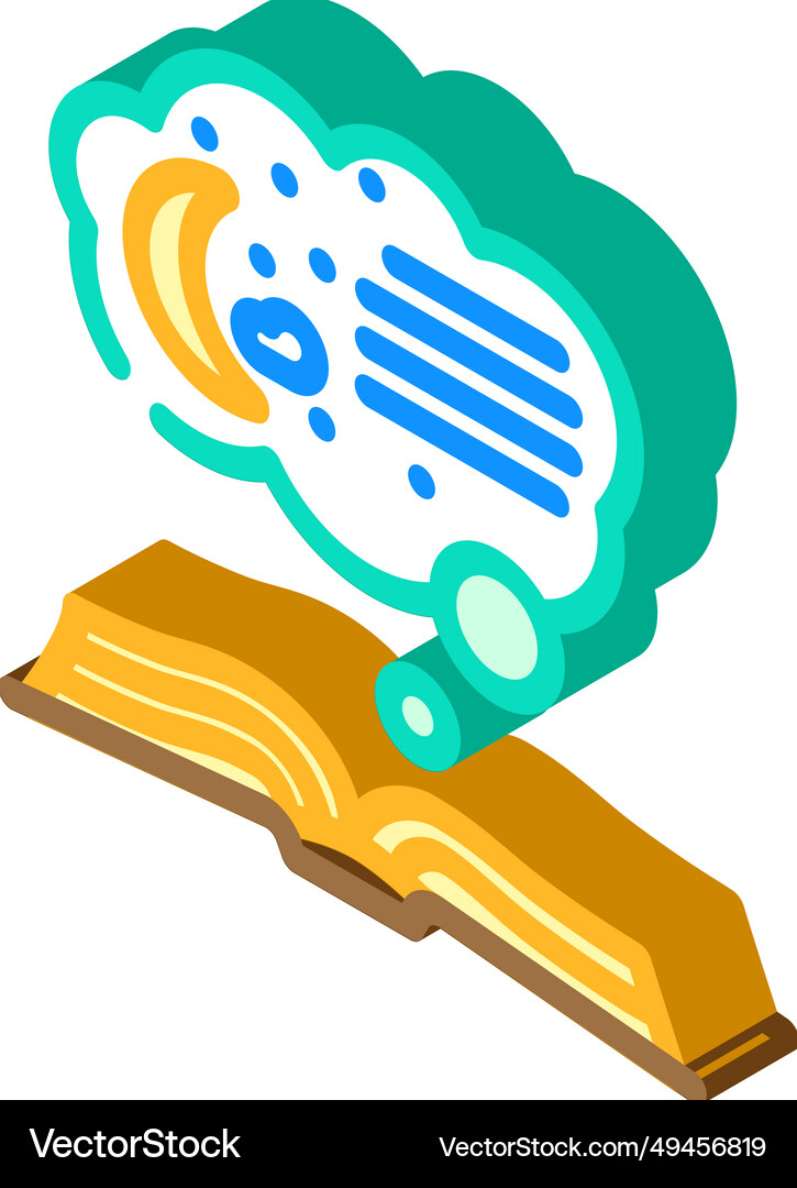 Bedtime Story Sleep Night Isometric Icon Vector Image