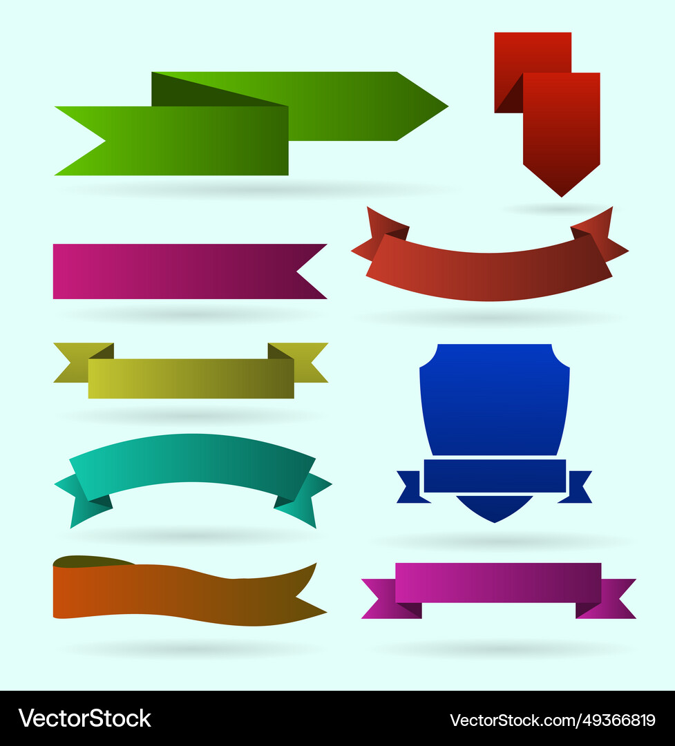 Drawing set of multicolored blank labels Vector Image