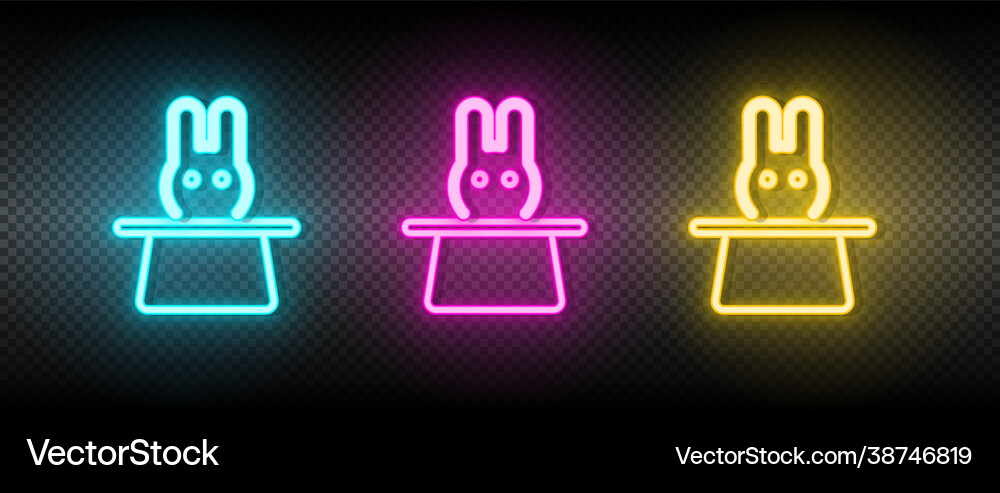Hat rabbit neon icon neon Royalty Free Vector Image