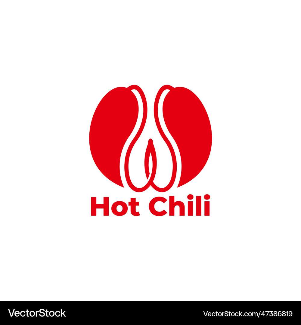 Hot chili round geometric logo Royalty Free Vector Image