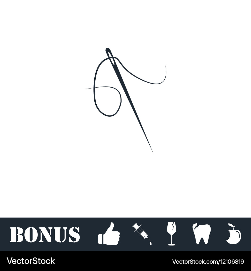 Needle icon flat Royalty Free Vector Image - VectorStock