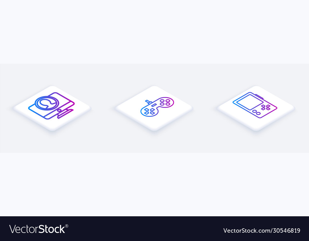 Set isometric line create account screen gamepad Vector Image Set isometric line create account screen gamepad Vector Image
