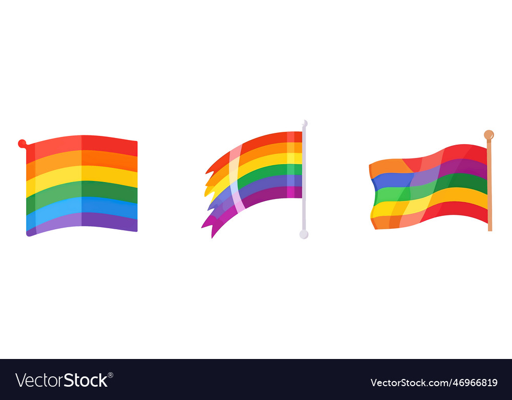 Set of rainbow colors lgbt Royalty Free Vector Image