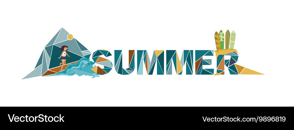 Summer lettering on white background dedicated Vector Image
