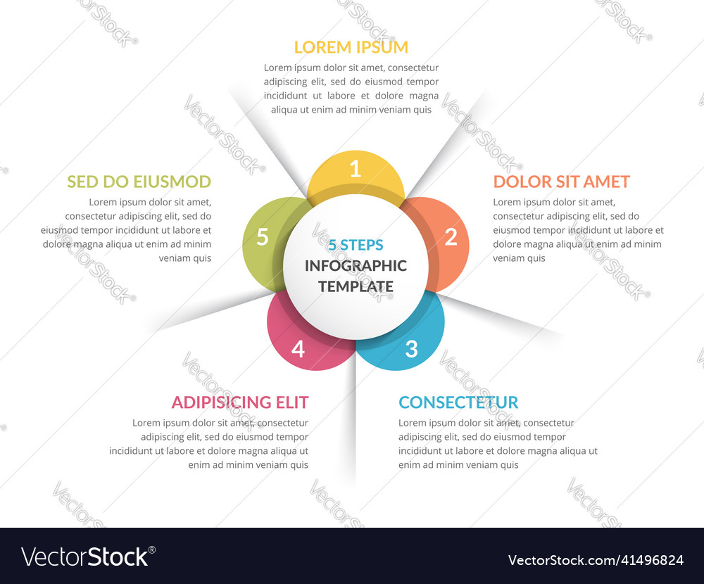 Circle infographics - five elements Royalty Free Vector