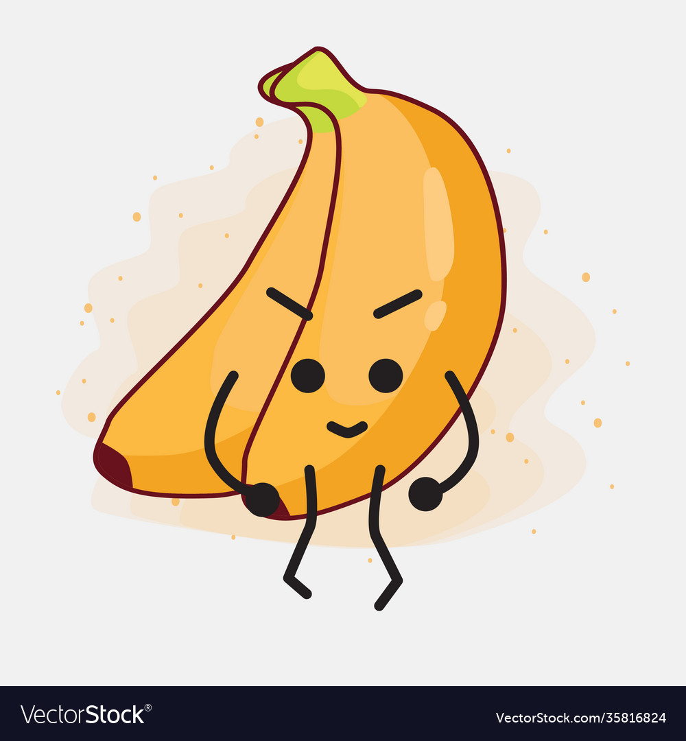 Cute banana fruit character Royalty Free Vector Image
