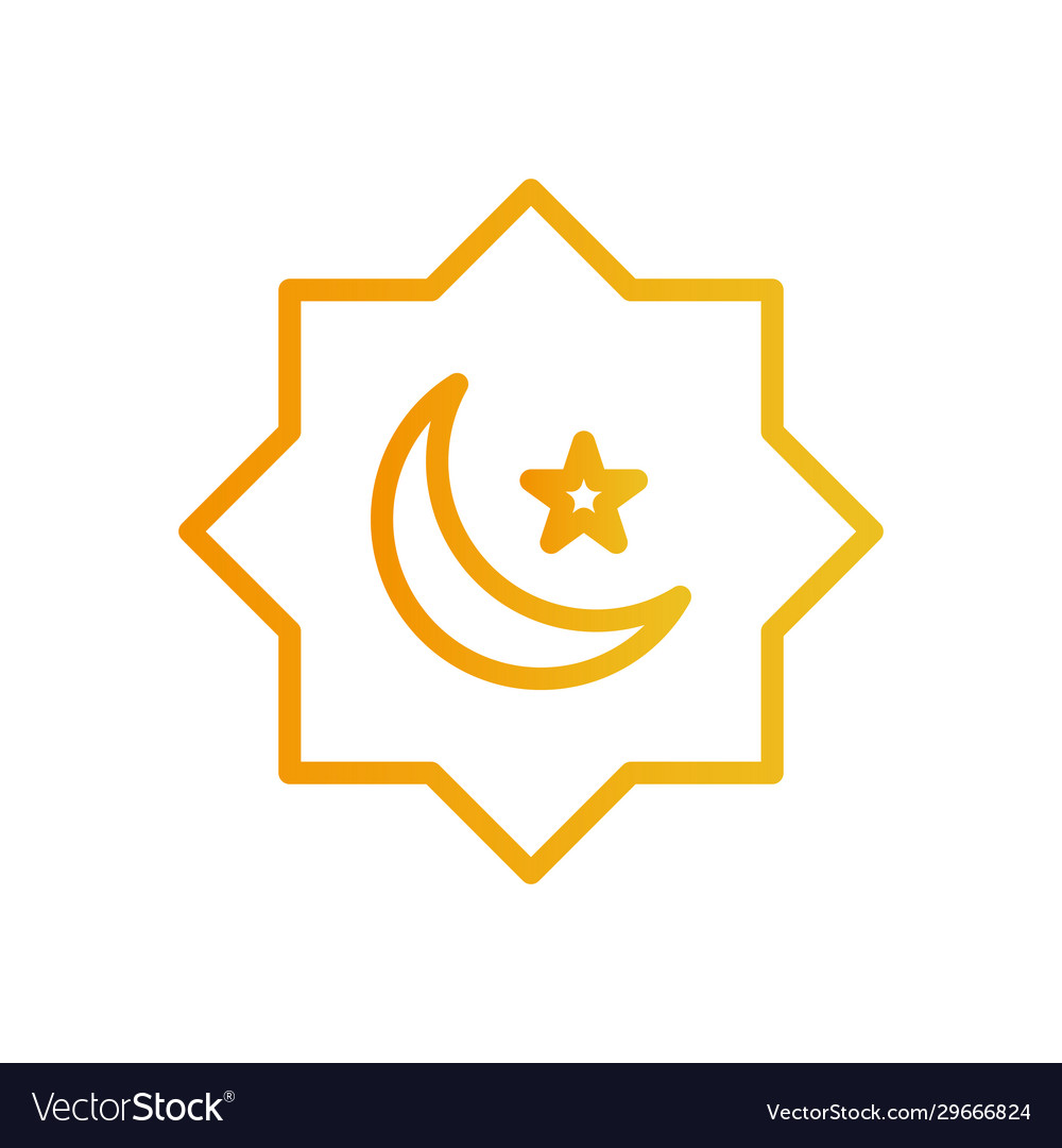 Ramadan moon and star gradient style icon Vector Image Ramadan moon and star gradient style icon Vector Image