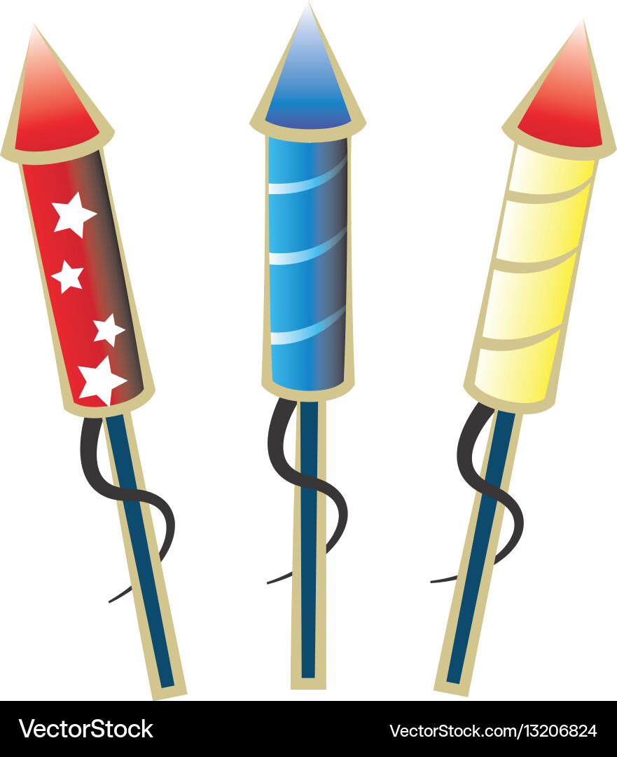 Ready to launch firework rockets Royalty Free Vector Image