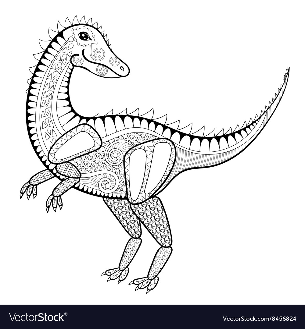 Zentangle dinosaur Royalty Free Vector Image - VectorStock
