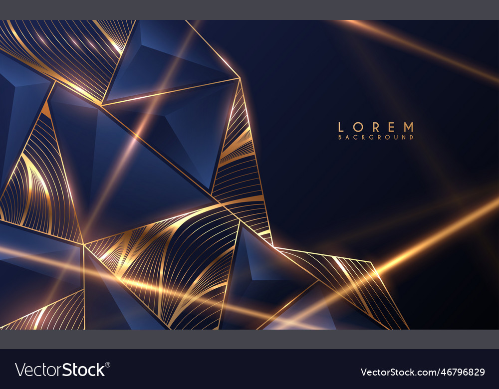 Blue and gold geometric shapes background Vector Image